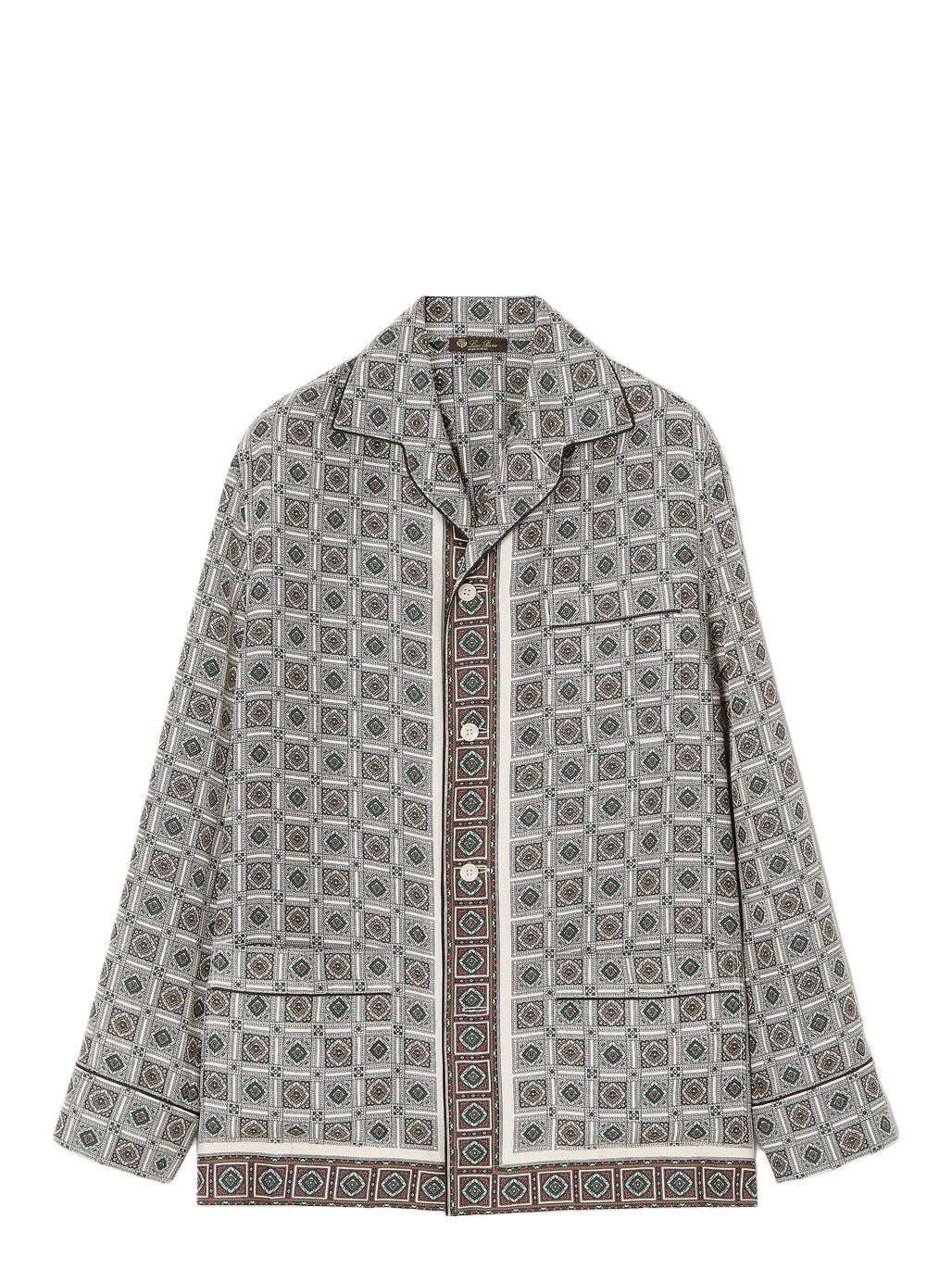 LORO PIANA Loro Piana Geometric Print Silk Shirt
